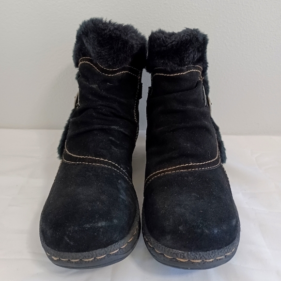 BareTraps | Shoes | Bare Traps Ankle Boots Black Leather Suede Side ...